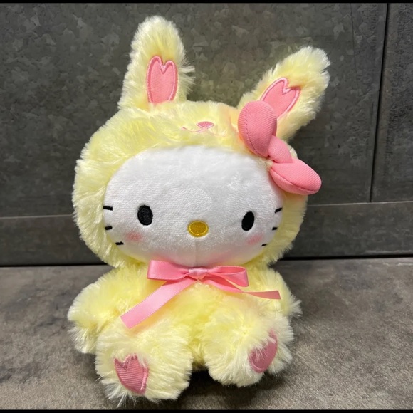Hello Kitty | Toys | Hello Kitty Fuzzy Bunny Yellow And Pink 8 Plush ...
